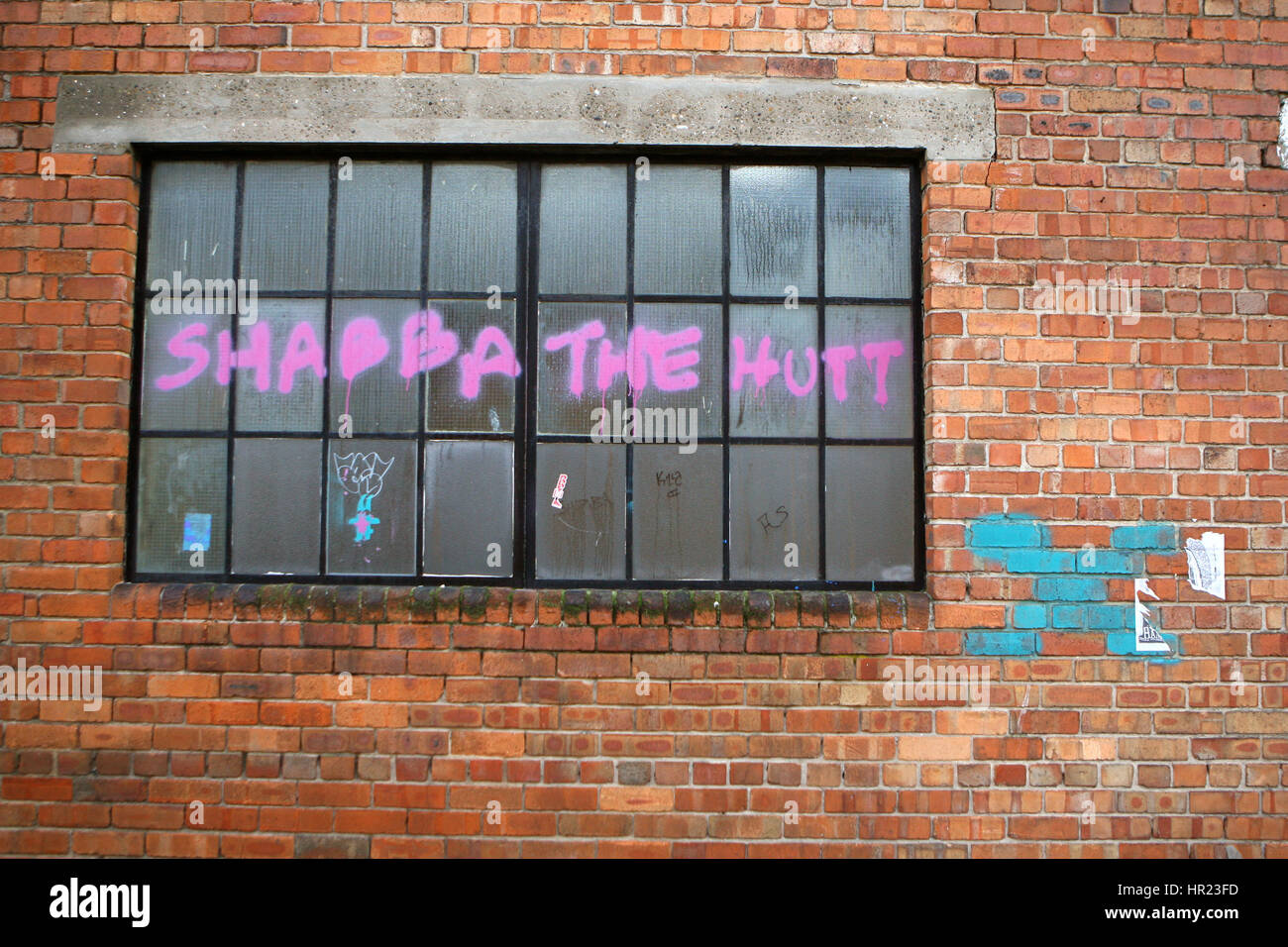 Funny Graffiti on a window Stock Photo - Alamy
