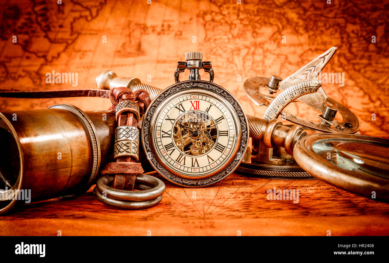 Vintage Antique pocket watch. Vintage grunge still life Stock Photo - Alamy