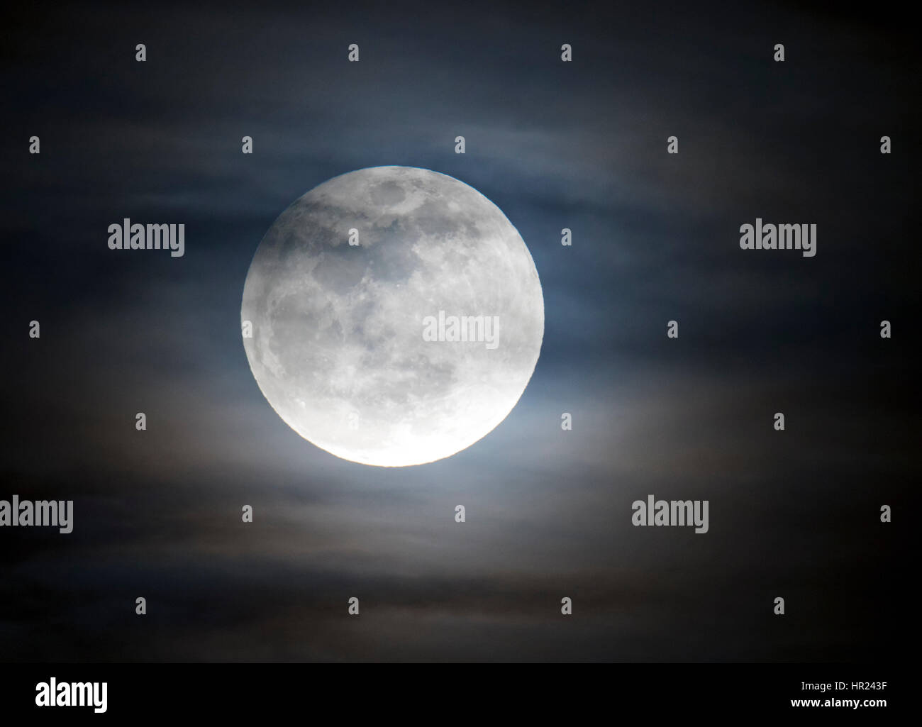 Full moon rising over Rocky Mountains, Salida, Colorado, USA Stock ...
