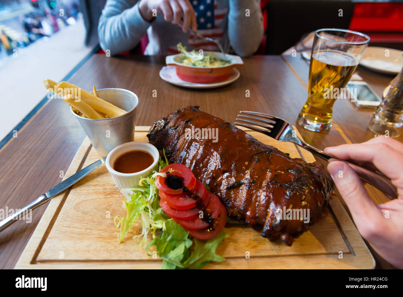BBQ ribs in the Spaghetti House Hong Kong restaurant Stock Photo - Alamy