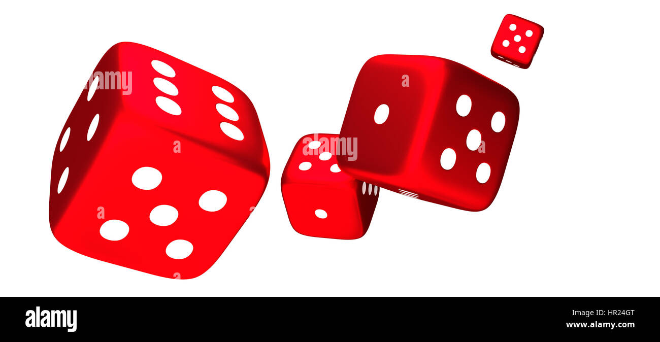 red dices cubes 3d render Stock Photo - Alamy