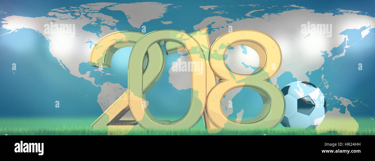 2018 soccer ball football world map stadium. Elements of this image ...