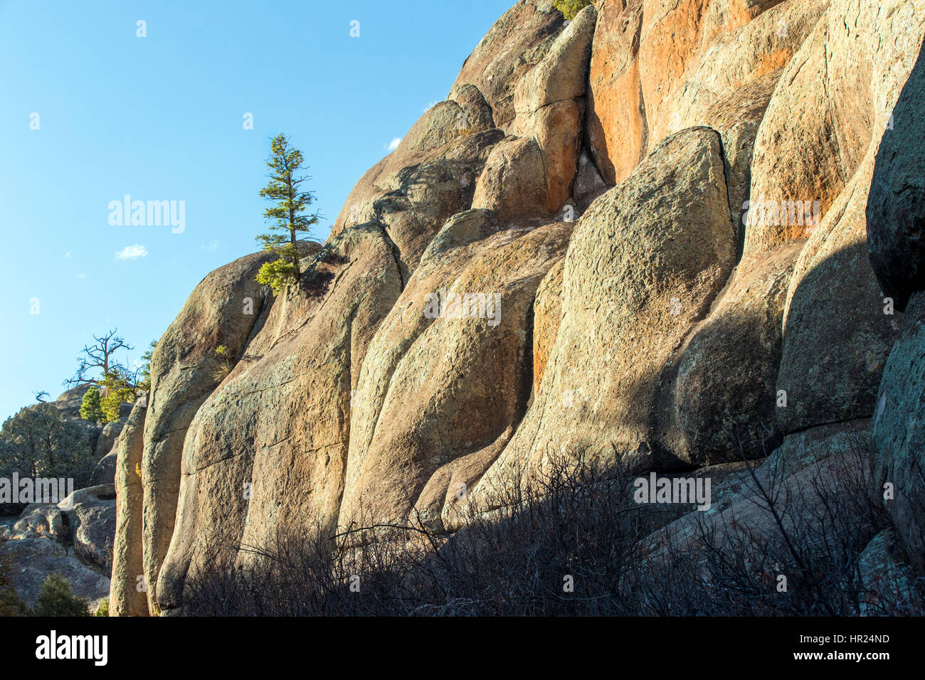 Rock walls popular with climbers; Penitente Canyon; Colorado; USA Stock ...