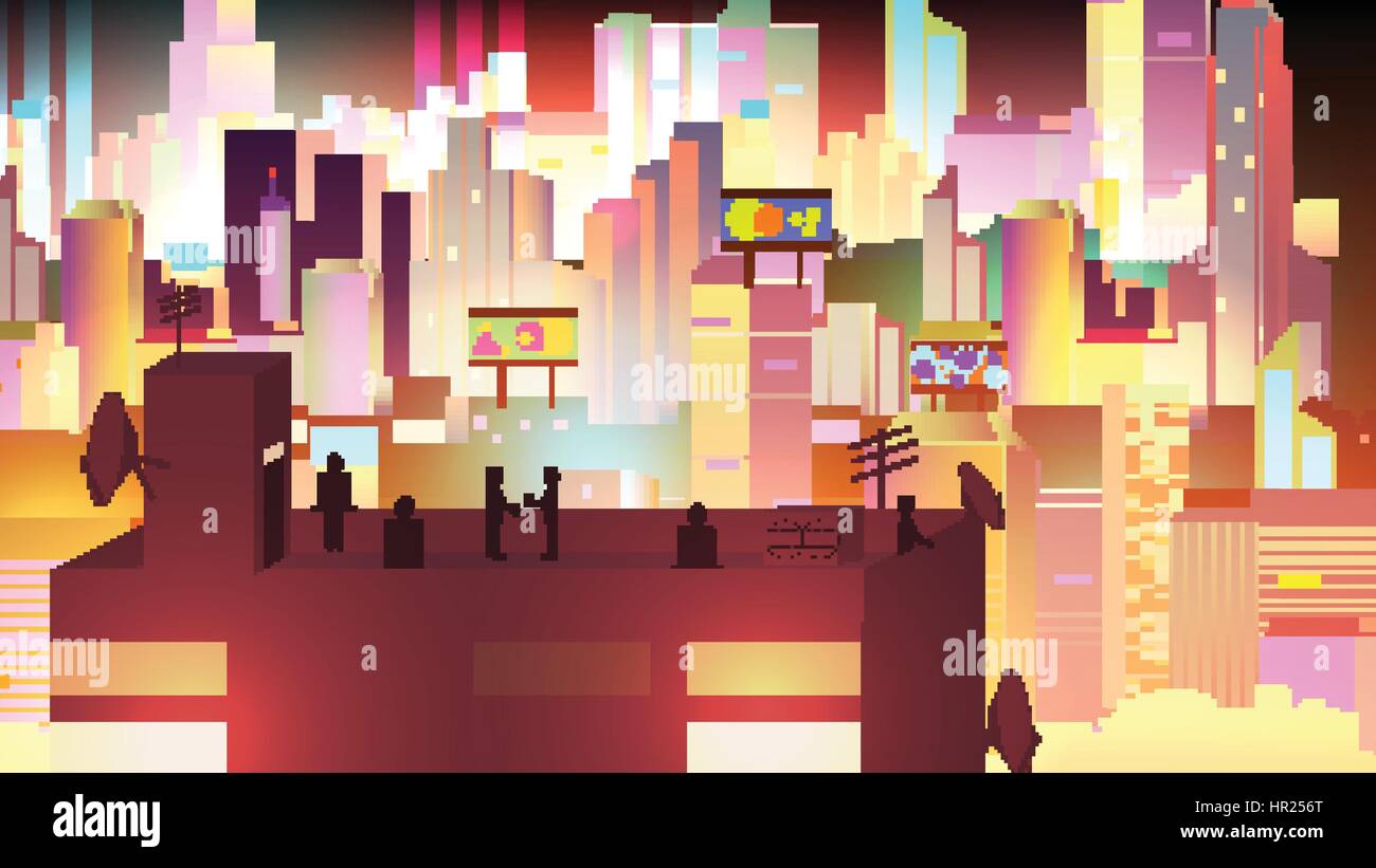 Pixels of towers Stock Vector Images - Alamy