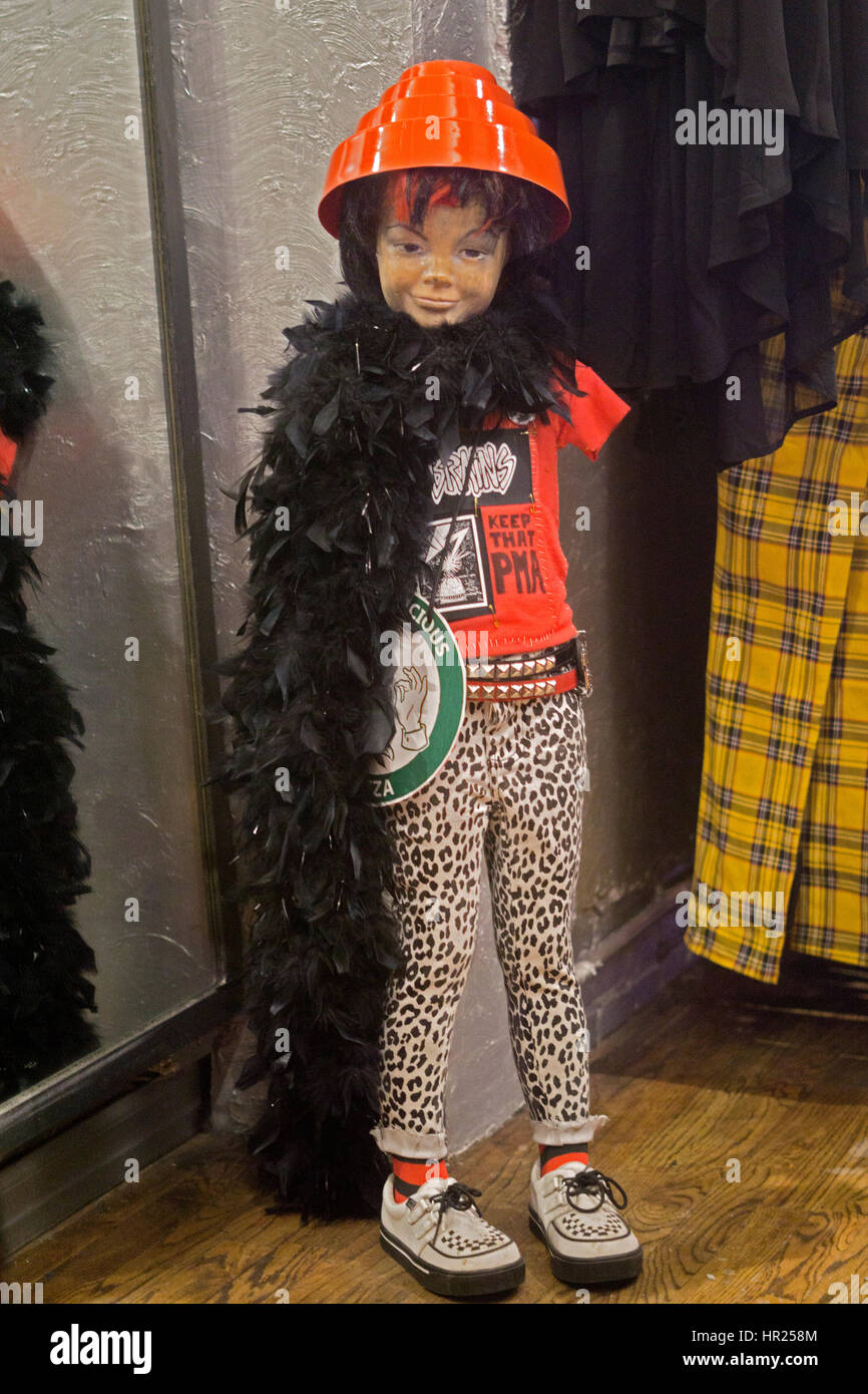 An unusual armless mannequin inside Trash & Vaudeville, a unique ...