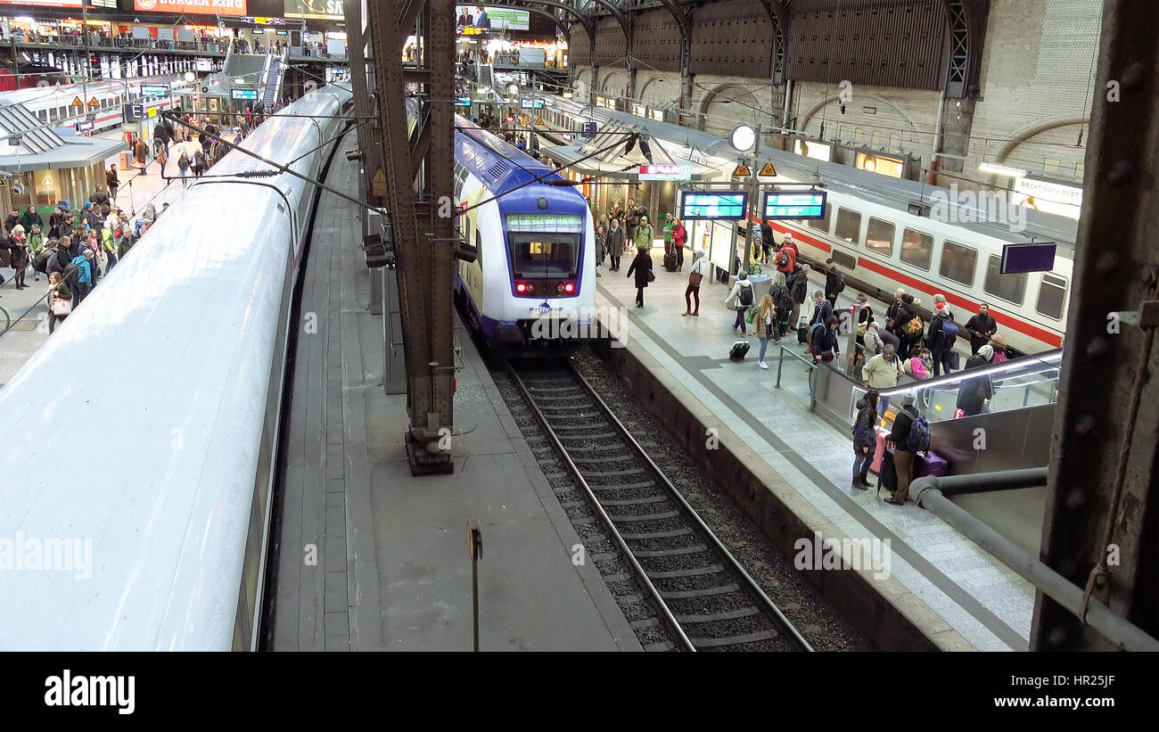 Berlin, Germany - October, 9, 2016: Train is leaving railway station ...