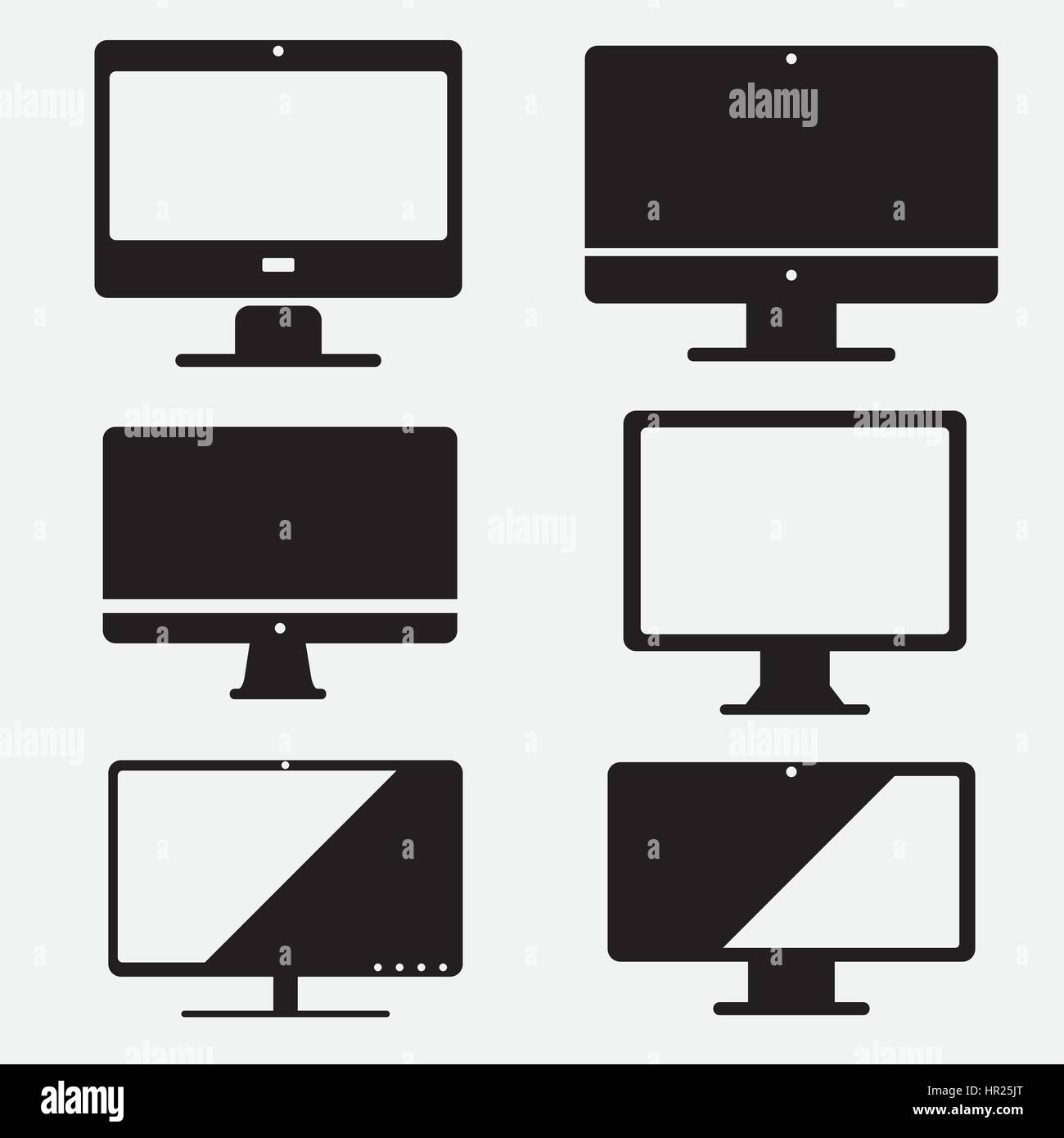 set of computer icons, pc and mac flat design Stock Vector Image & Art ...