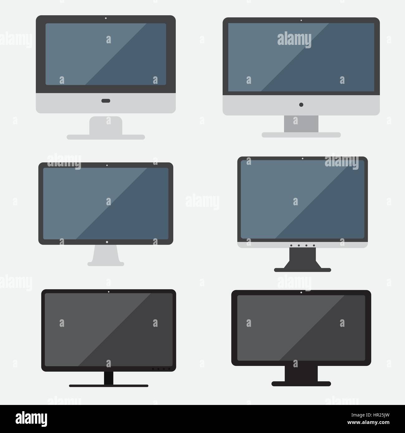 Set of flat computer illustration, pc and mac Stock Vector Image & Art ...