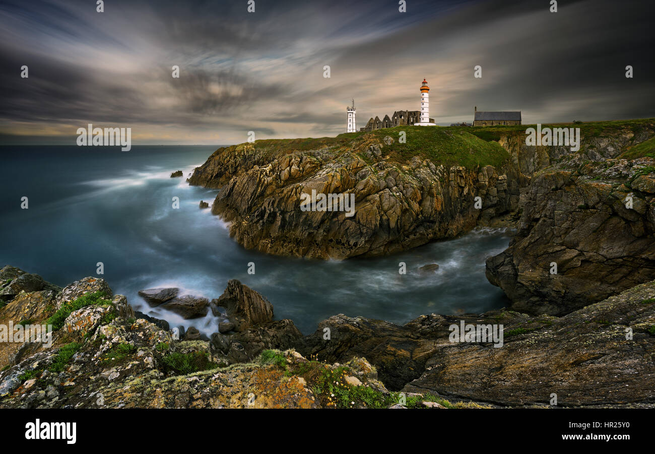 Pointe Saint-Mathieu Lighthouse.. Plougonvelin. Brittany. France Stock ...