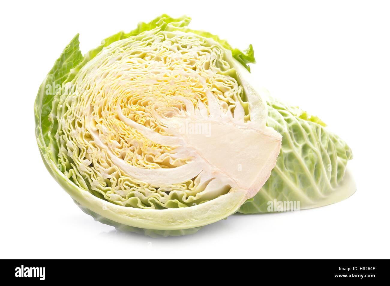 Green cabbage isolated on white background Stock Photo - Alamy
