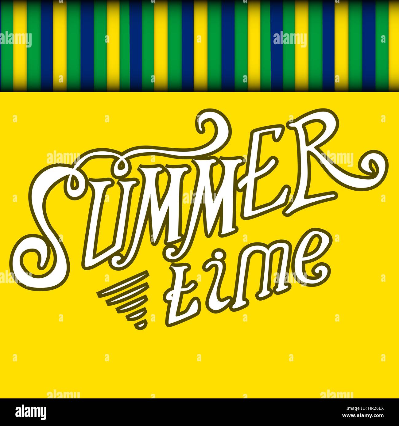 Colored Summer Time Vector Background Illustration Stock Vector Image ...