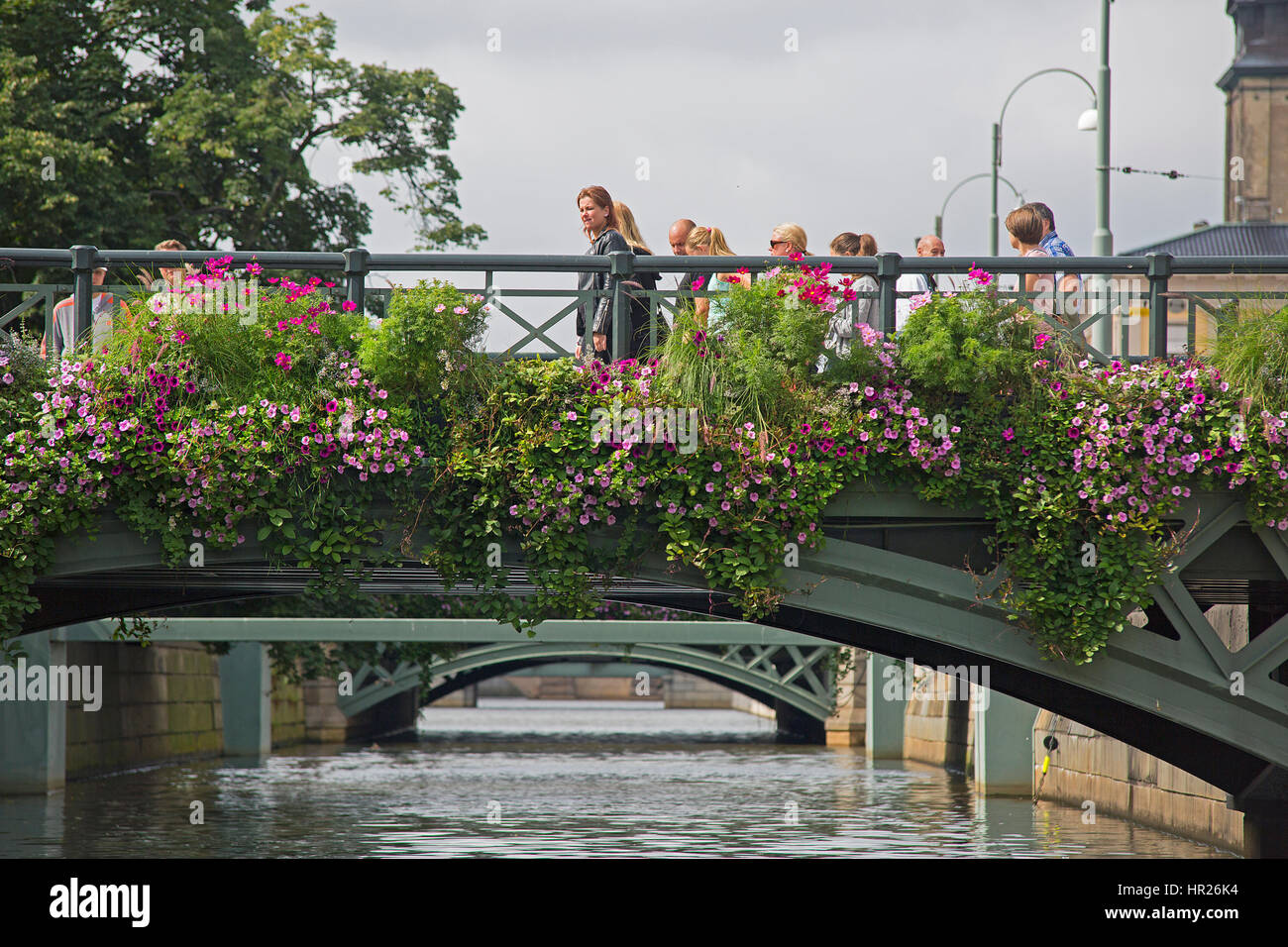 People crossing one of many bridges in Gothenburg Stock Photo - Alamy