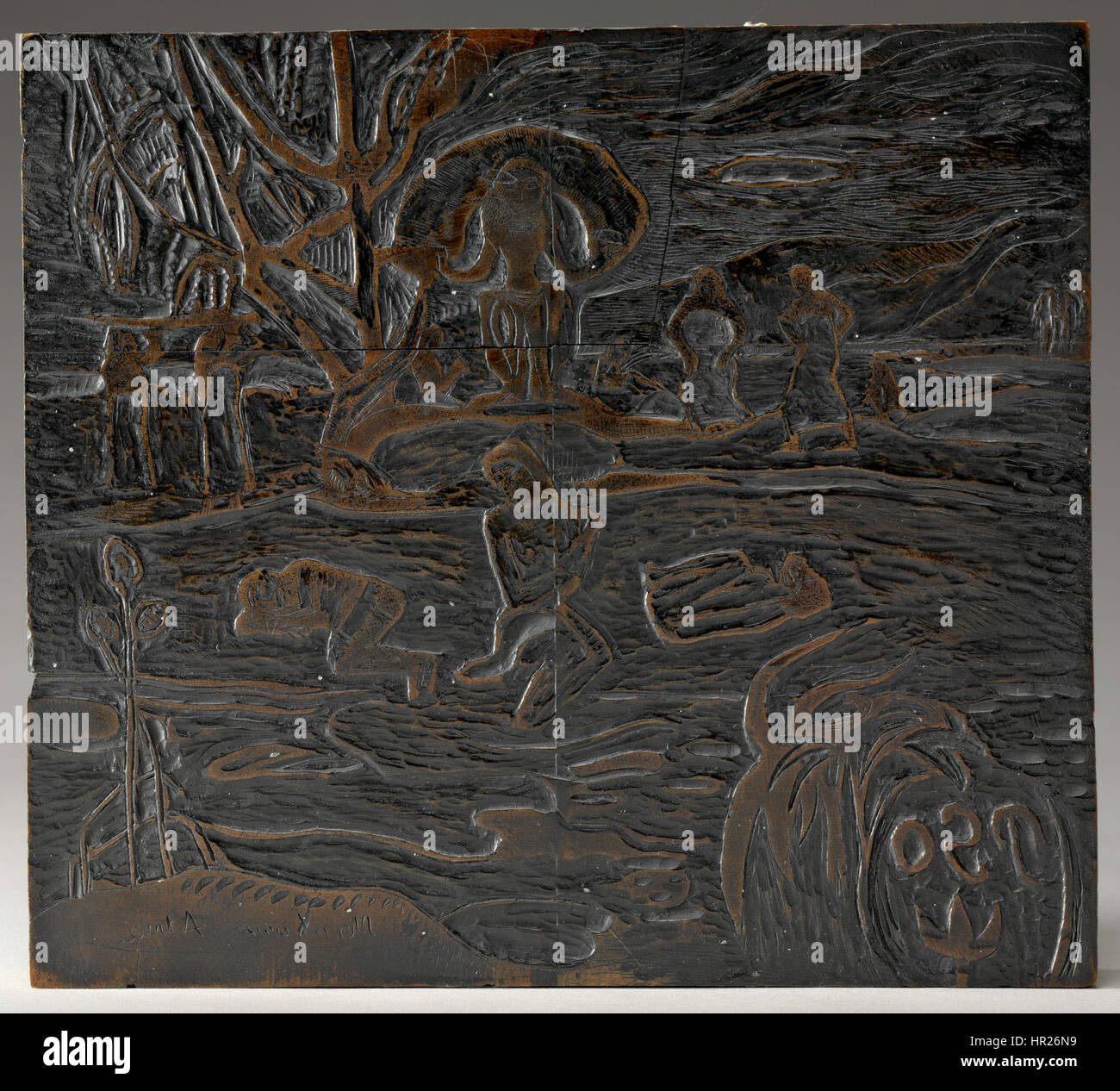 Paul Gauguin - Mahana Atua woodcut block Stock Photo - Alamy