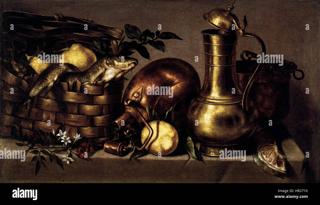 Ponce, Antonio - Still-Life in the Kitchen - 17th c Stock Photo - Alamy