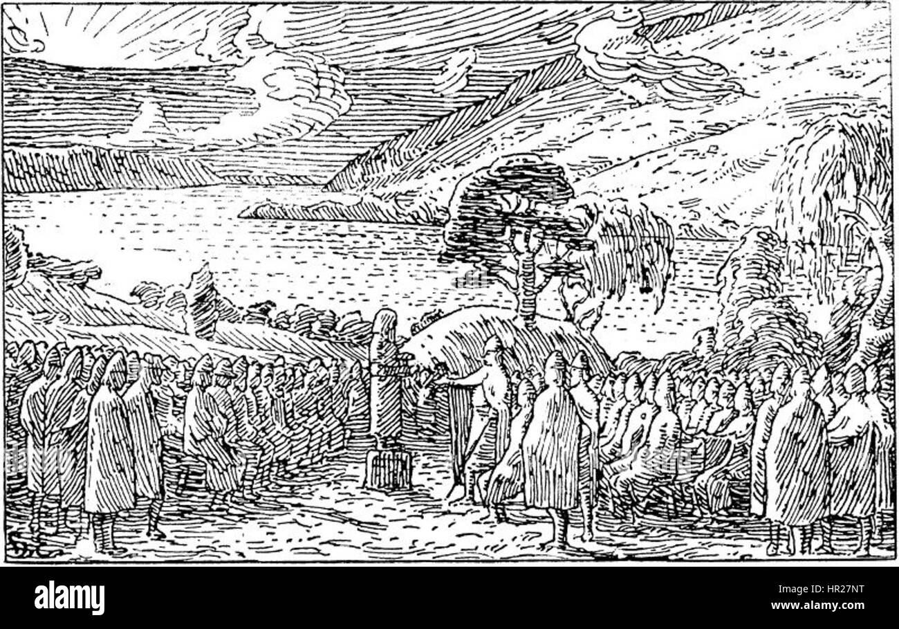 Olav den helliges saga - Olav tinget Hundorp - H. Egedius Stock Photo ...