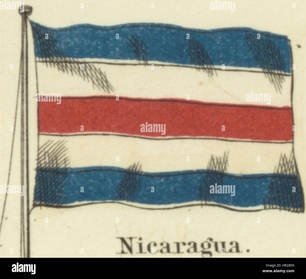 Nicaragua. Johnson's new chart of national emblems, 1868 Stock Photo ...