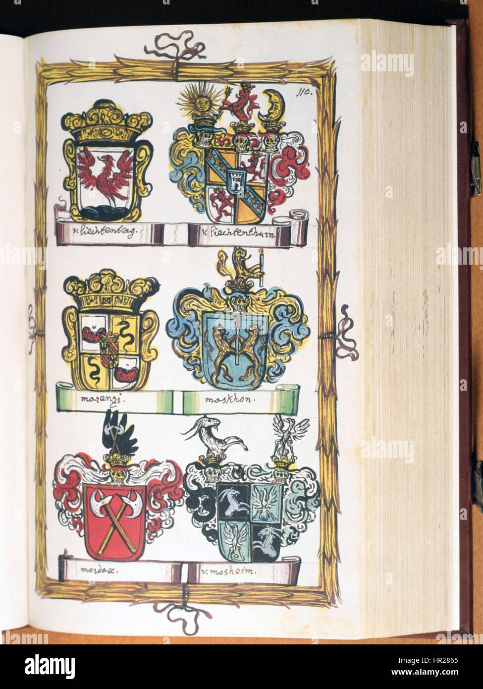 This entry refers to a heraldic manuscript detailing various coats of ...