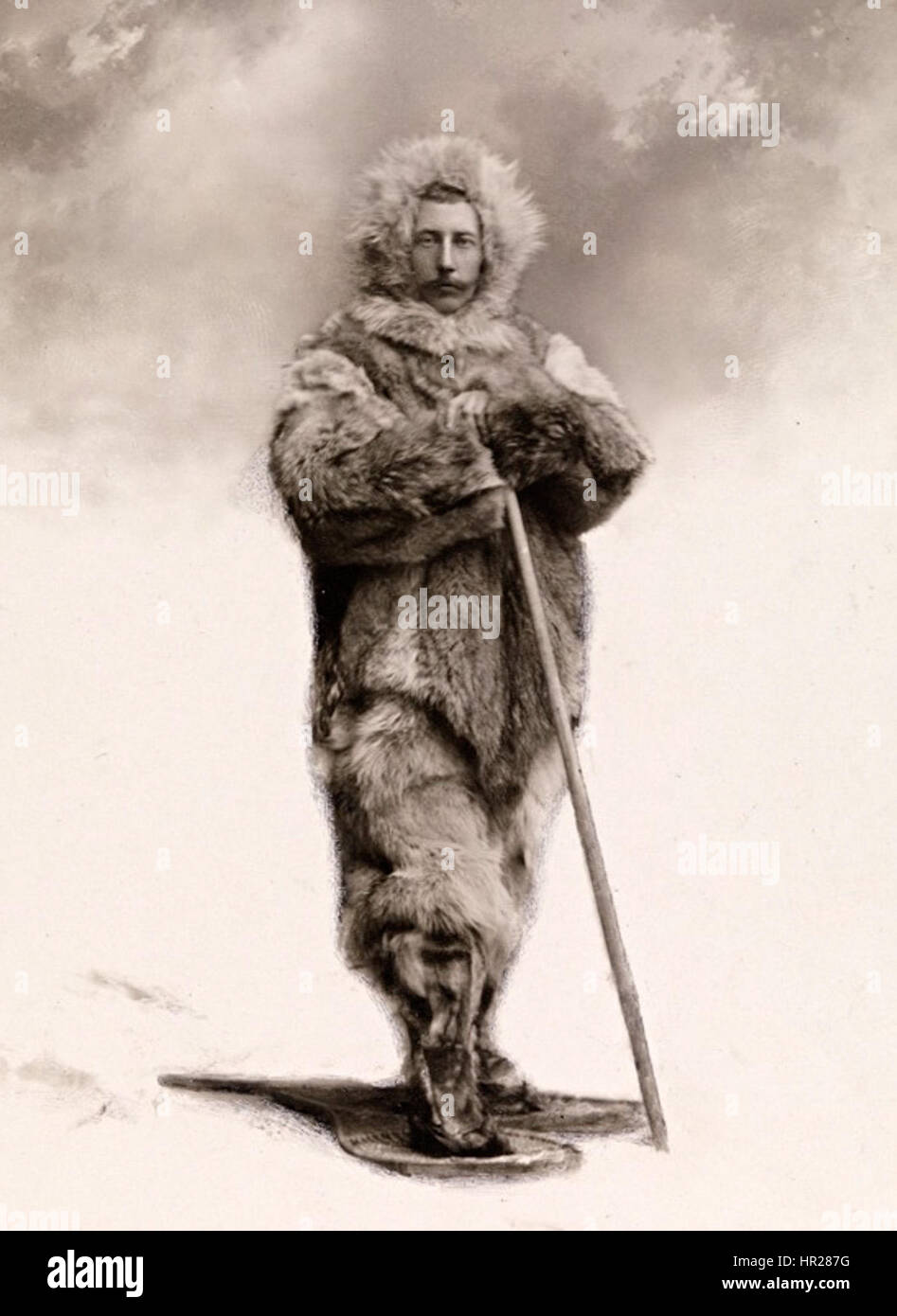 This is a portrait of Roald Amundsen, a pioneering Norwegian explorer ...