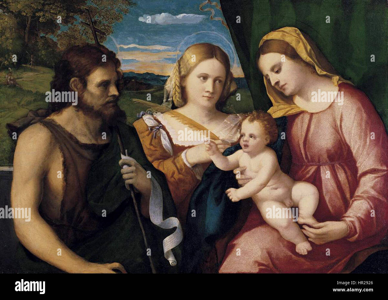 'Sacra Conversazione' by Palma il Vecchio is a Renaissance altarpiece ...