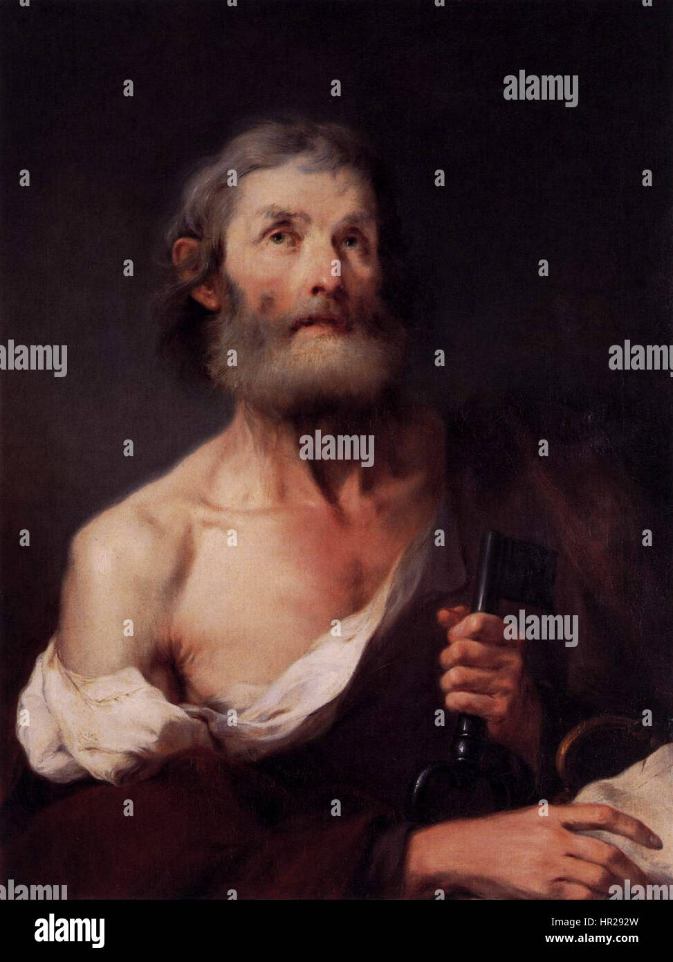 This artwork represents Saint Peter, one of the twelve apostles, known ...