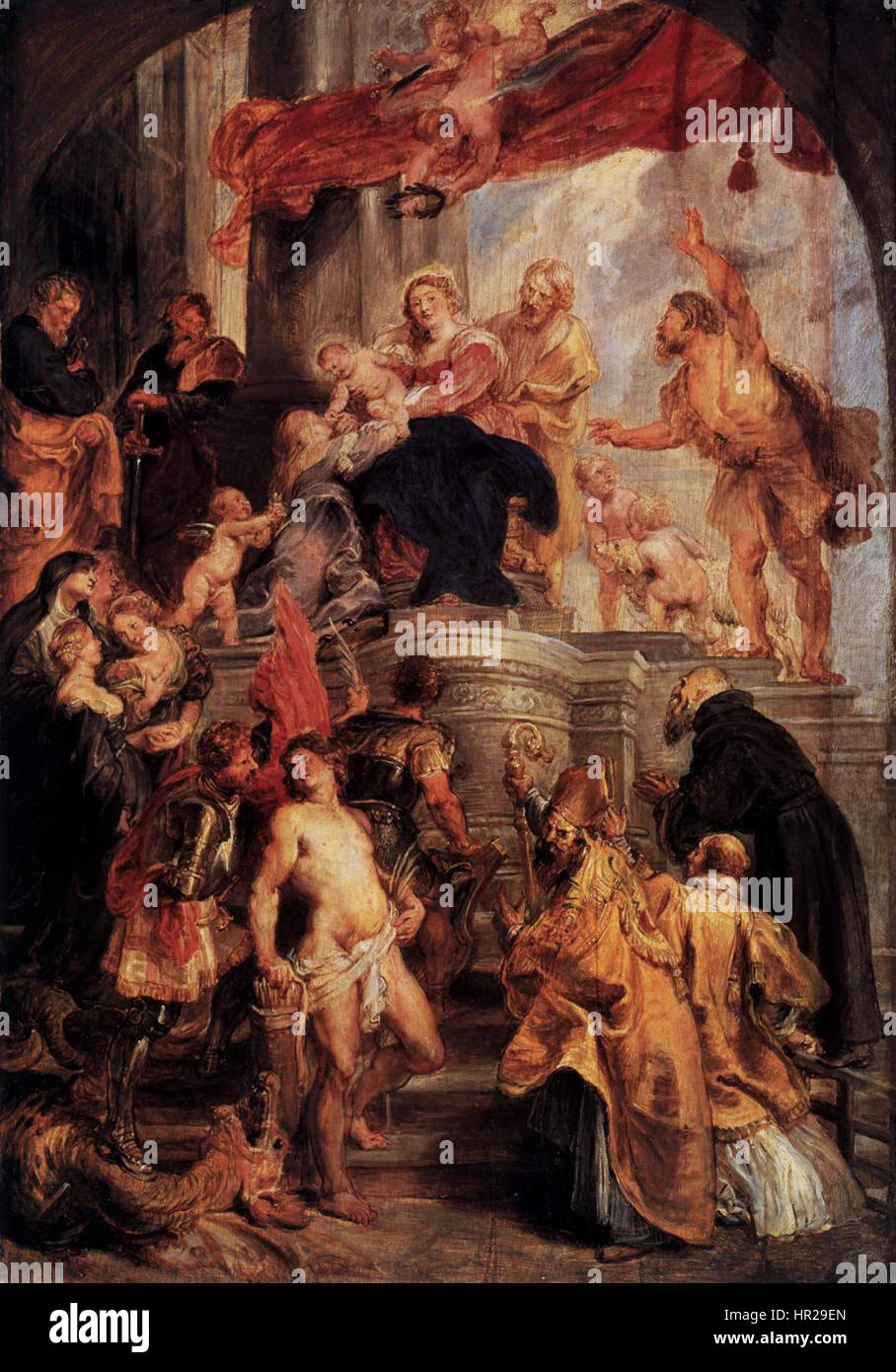 Peter Paul Rubens - Virgin and Child Enthroned with Saints - WGA20441 Stock Photo - Alamy