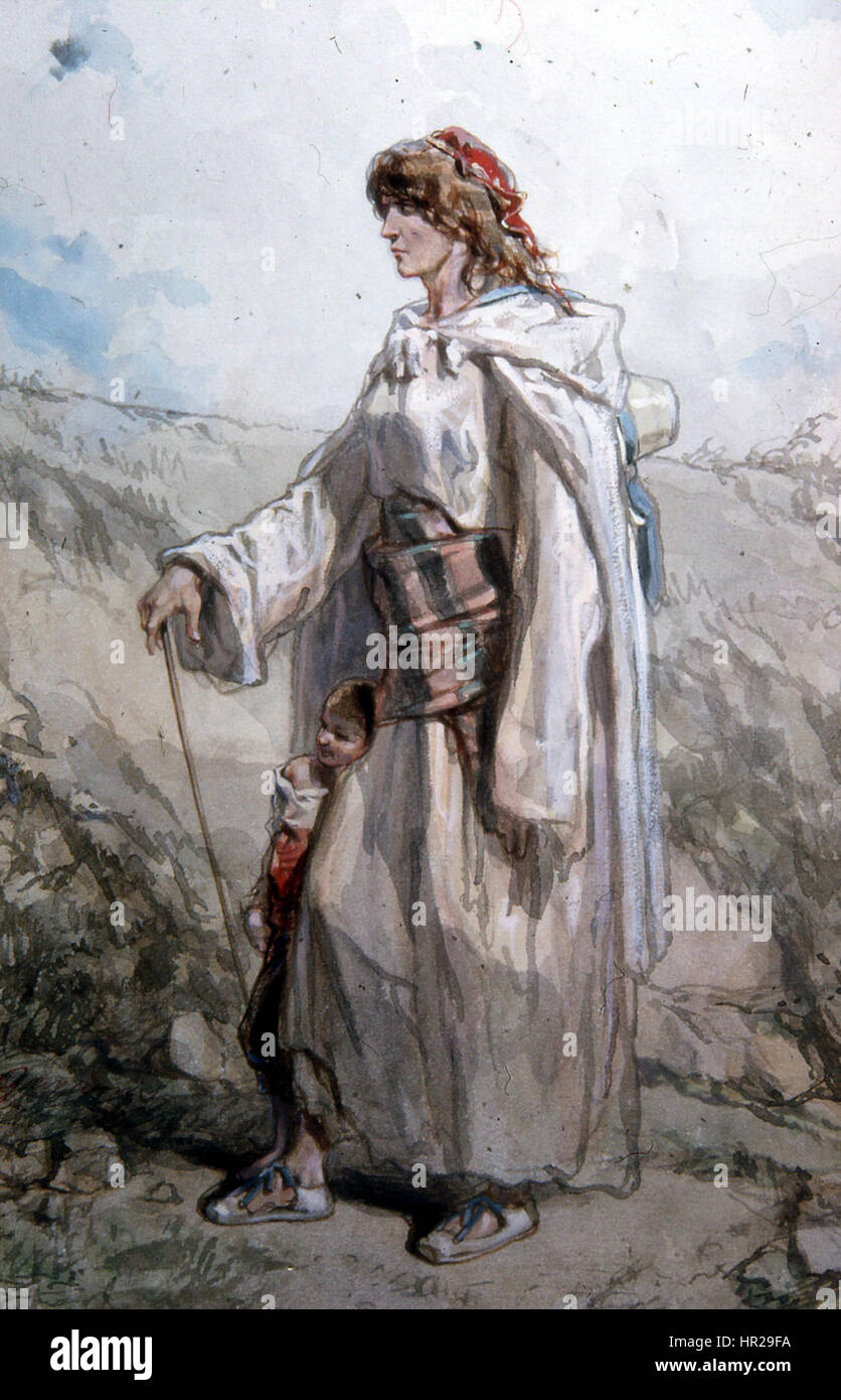 Paul Gavarni - Gypsy Woman and Child - Walters 371457 Stock Photo - Alamy