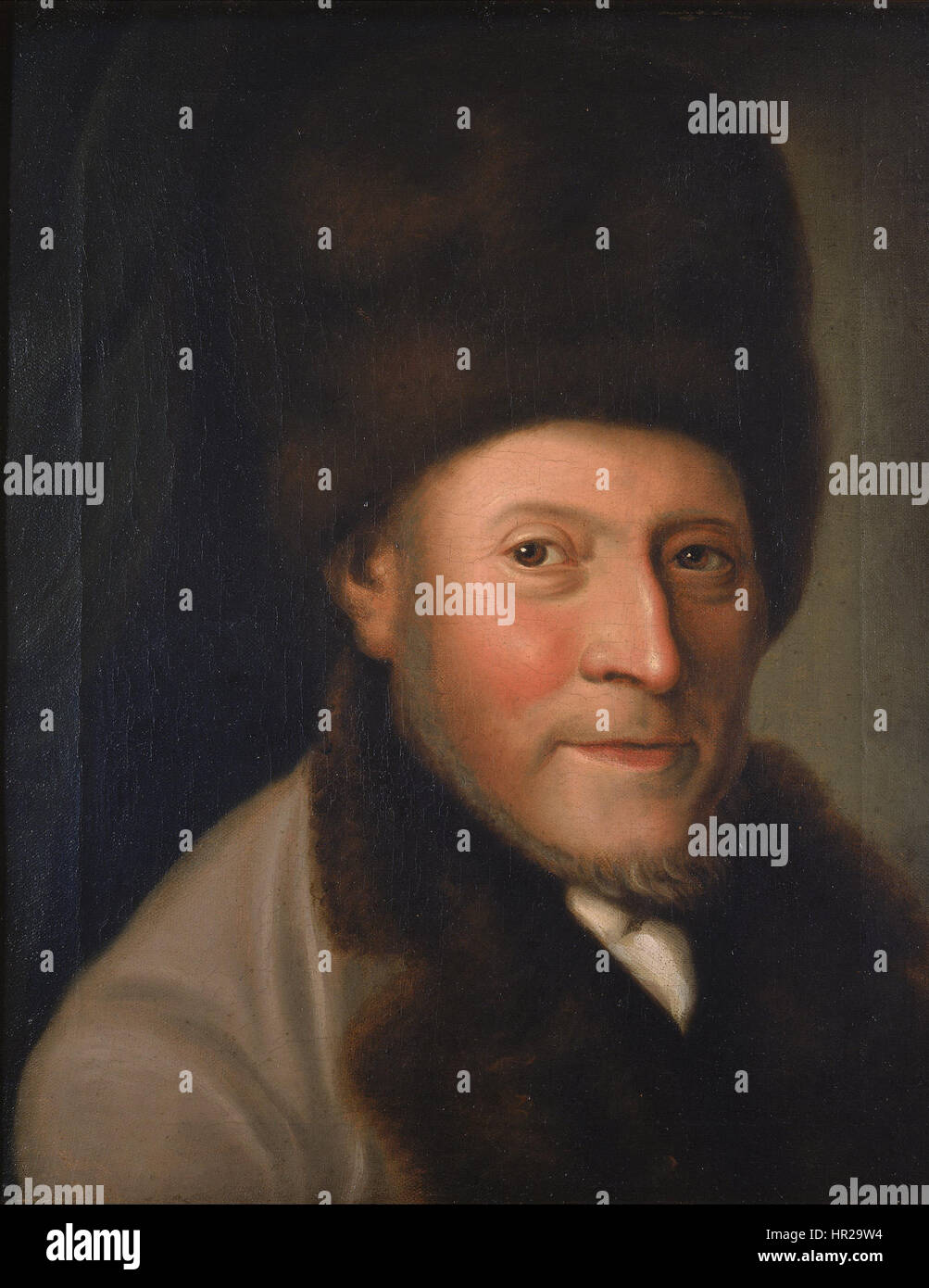 This portrait depicts Isaac Jacob Gans, a prominent figure, in a ...