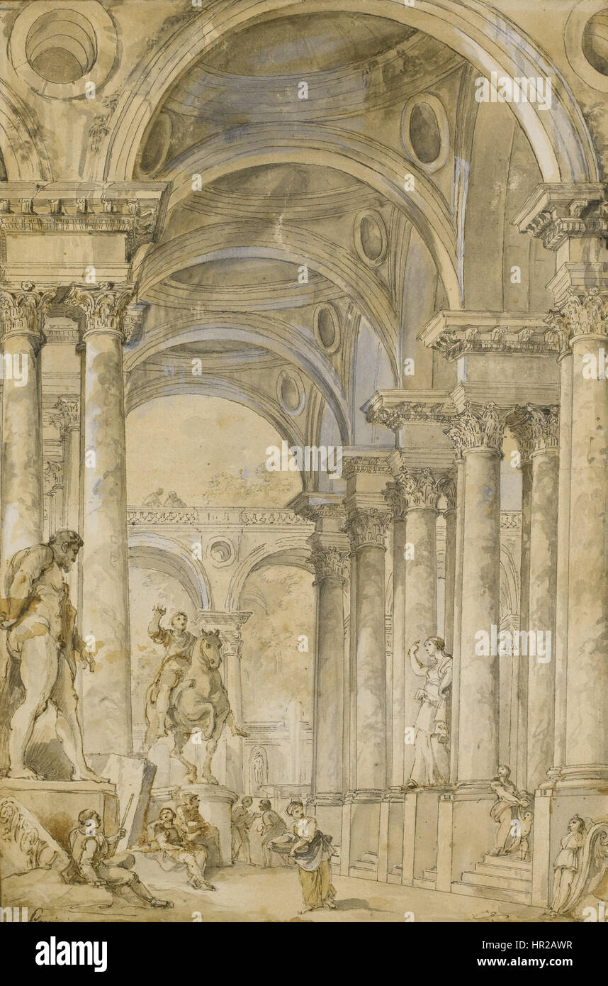 'An Architectural Capriccio' by Panini and Natoire features an ...