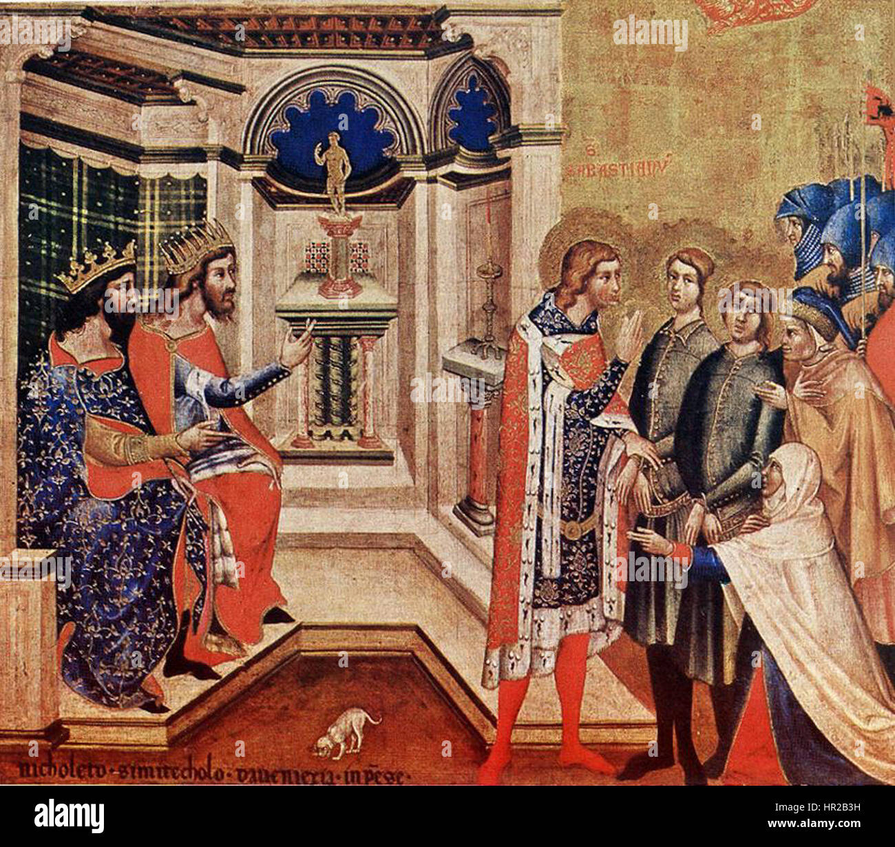 'Two Christians before the Judges' by Nicoletto Semitecolo depicts the ...