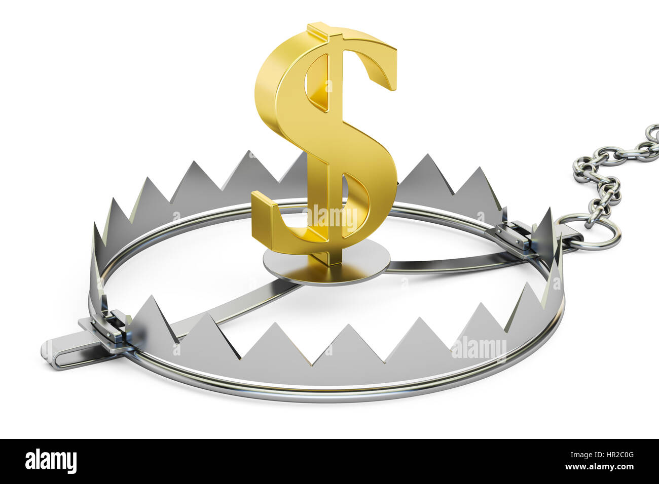 money trap with dollar, 3D rendering isolated on white background Stock ...