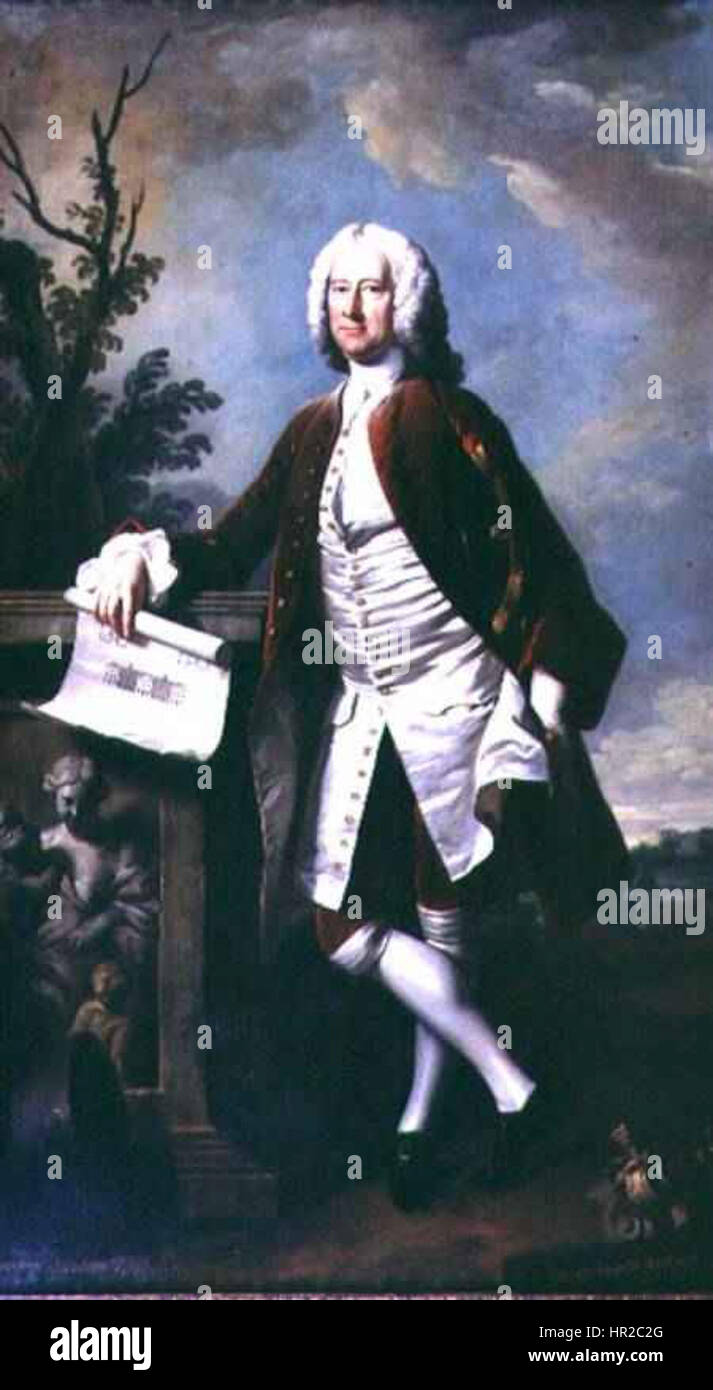 The portrait of Theodore Jacobsen by Thomas Hudson captures the subject ...
