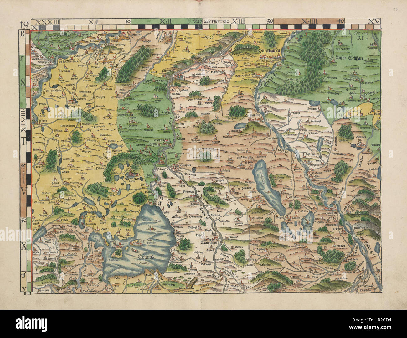 Philipp Apian’s 'Bairische Landtafeln' from 1568 includes a detailed ...