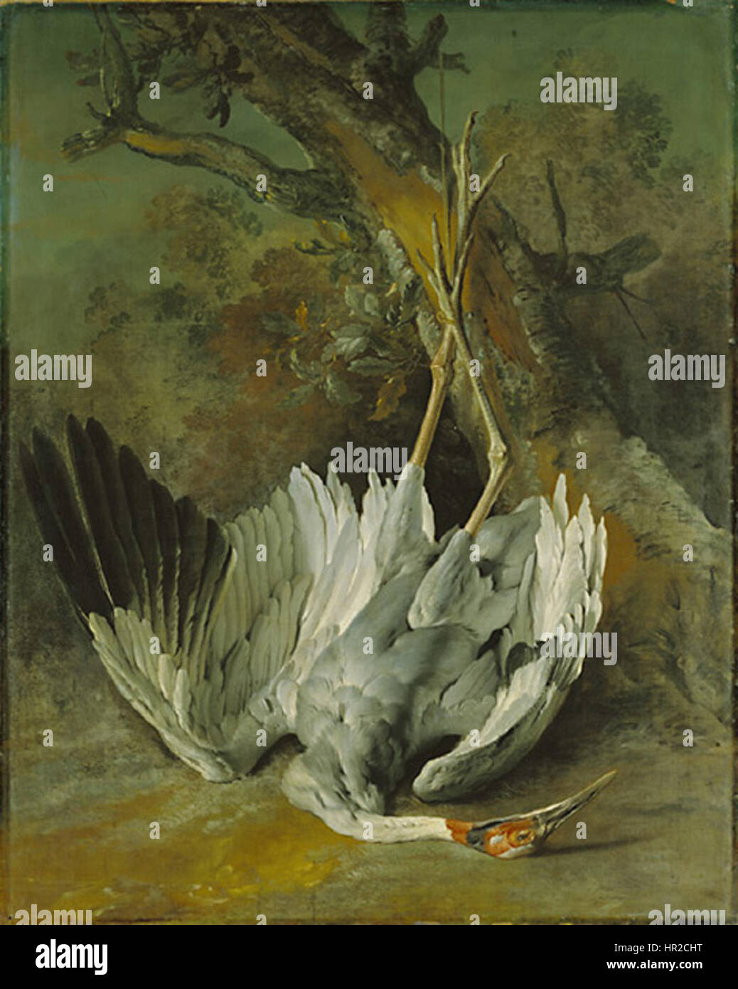 ‘Grue morts’ (Dead Crane) by Jean-Baptiste Oudry (1745) presents a ...