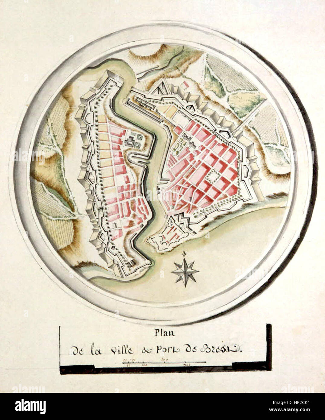 'Plan de la ville et du port de Brest' is a detailed map illustrating ...