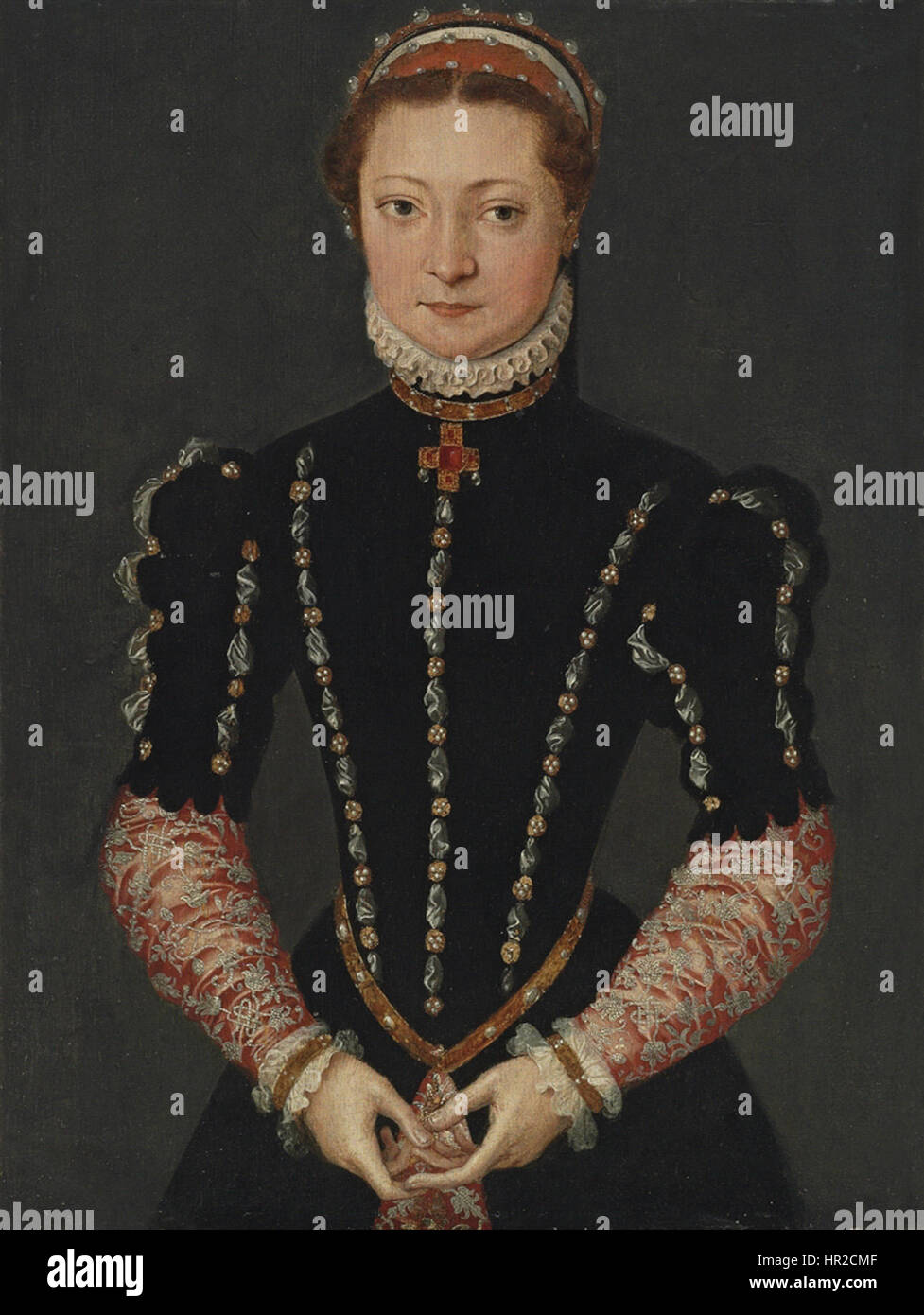 Pieter Jansz. Pourbus Portrait of a Lady in a Black Dress Stock Photo - Alamy