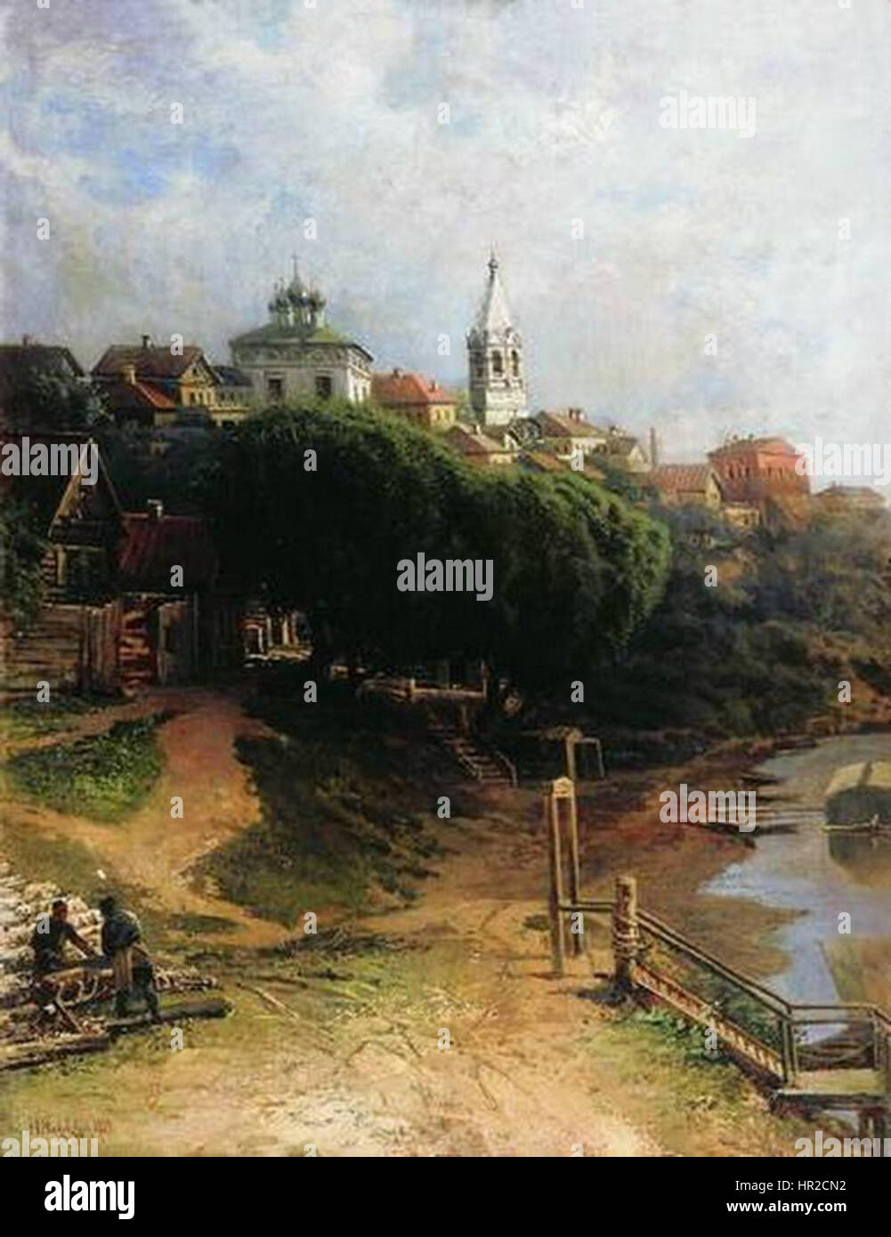 Nikolay Makovsky’s 'A View of the City' presents a detailed urban scene ...