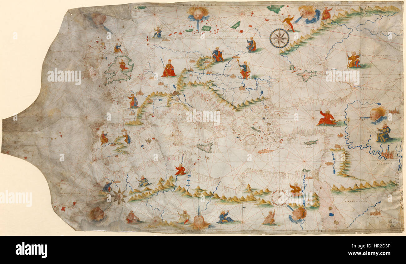 Portolan Chart (Old World) WDL8954 Stock Photo - Alamy