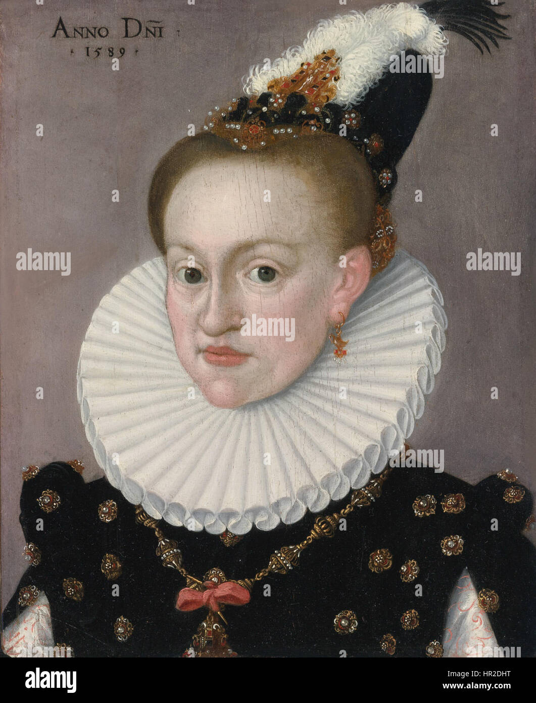 This portrait from the North German School depicts a lady in elegant ...
