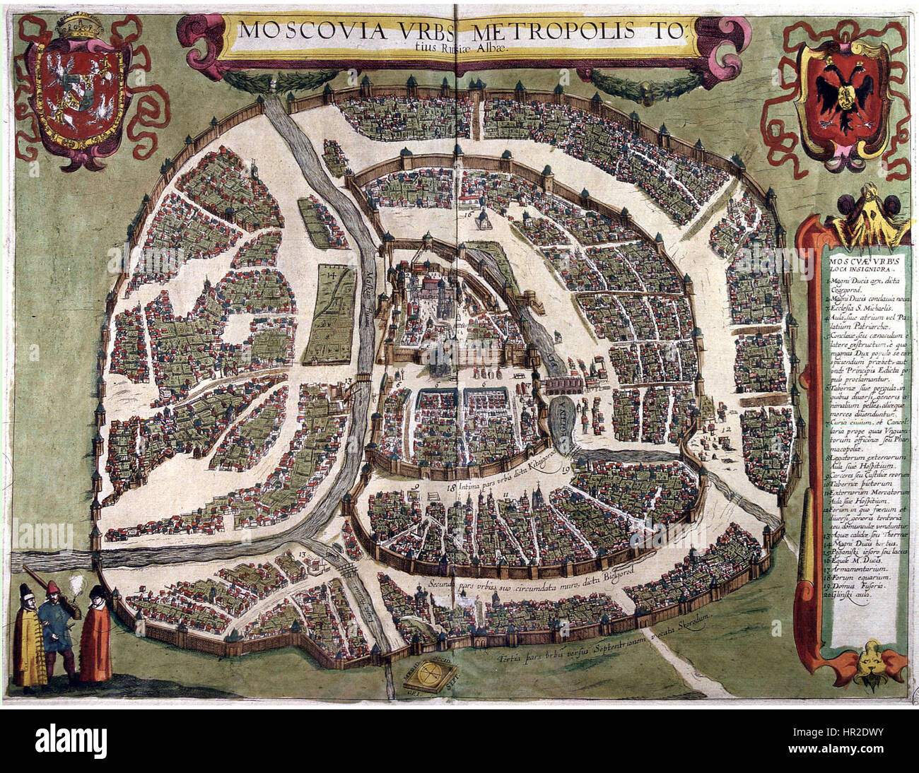 Polish plan of Moscow 1610 Stock Photo - Alamy