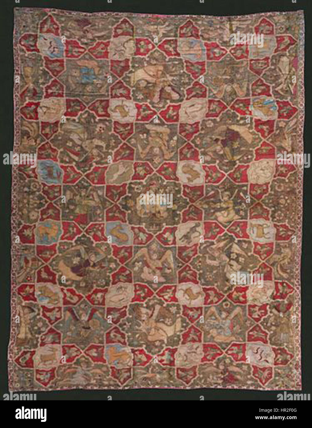 The Persian tapestry showcases intricate craftsmanship typical of the ...