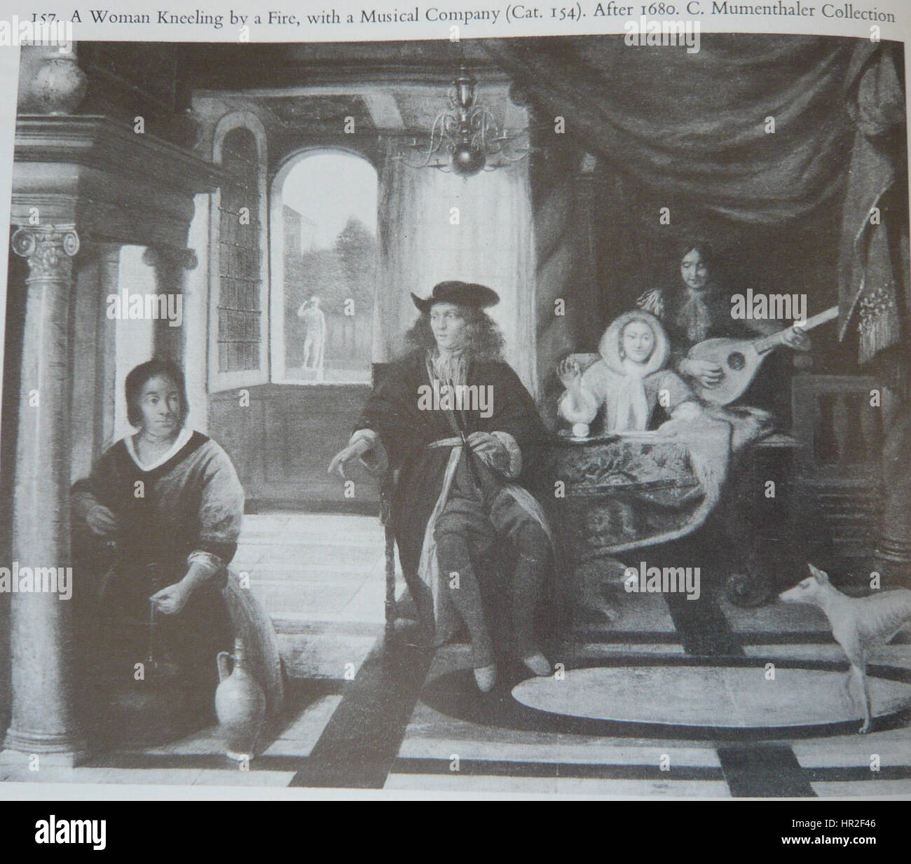 In this painting, Pieter de Hooch depicts a serene domestic scene with ...