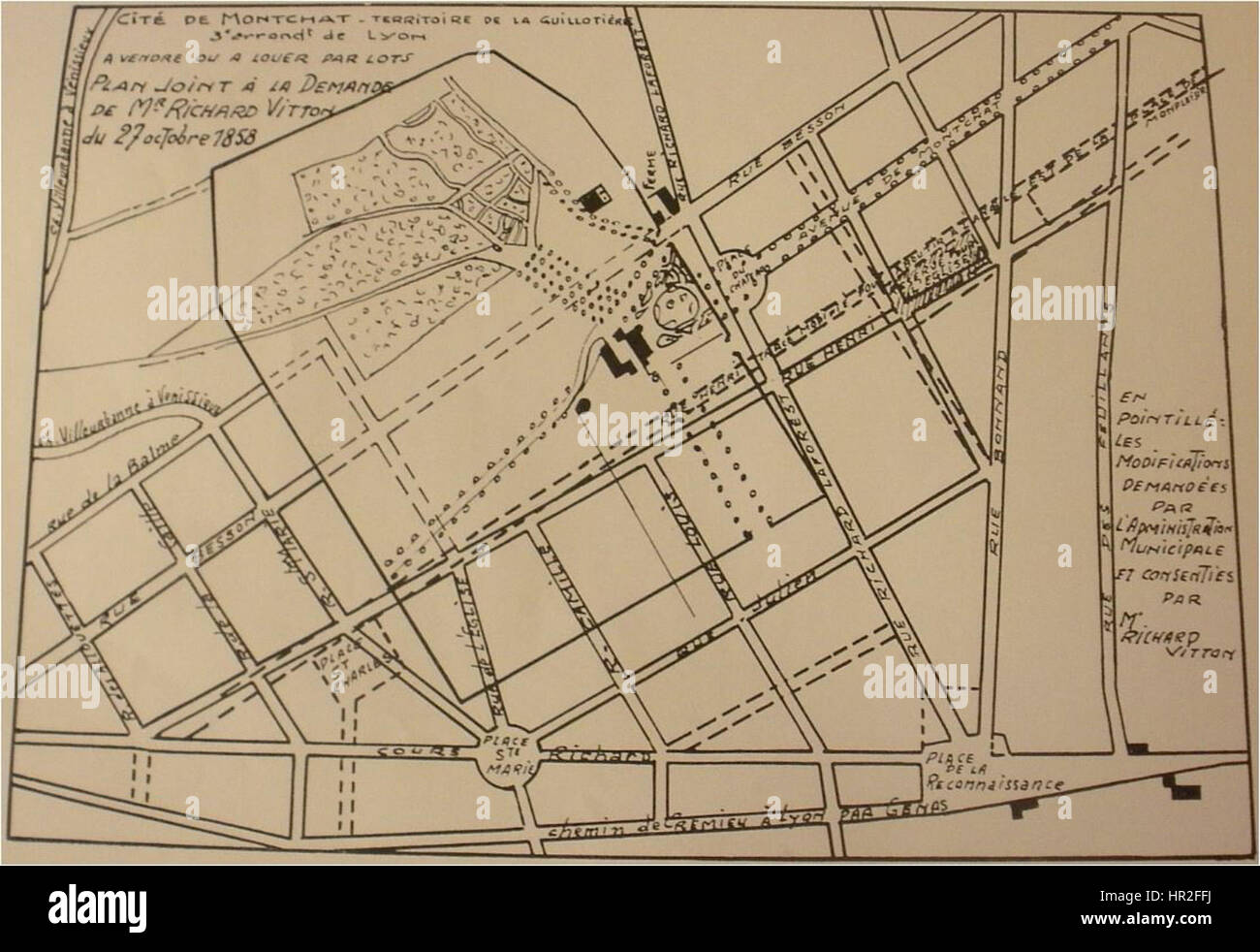 The 'Plan Montchat' from 1858 provides a detailed map of the Montchat ...