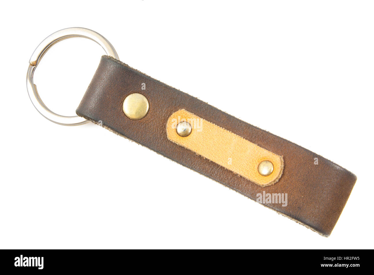 leather key chain isolated on white background Stock Photo - Alamy