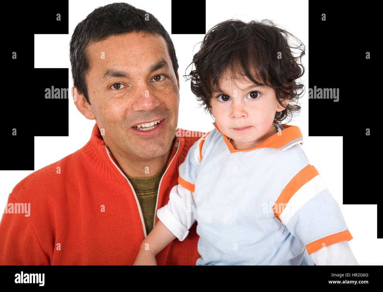 father and son over white background Stock Photo - Alamy