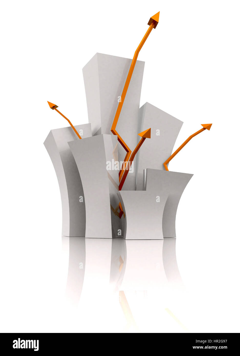 abstract column graph over a white background Stock Photo - Alamy