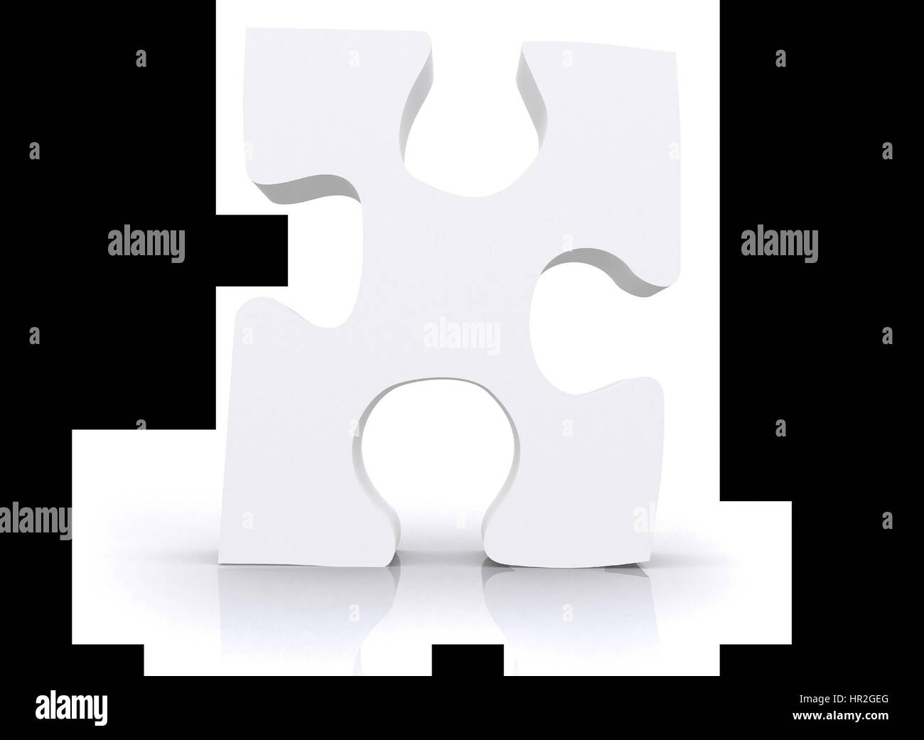 white puzzle piece with a shadow made in 3d Stock Photo - Alamy