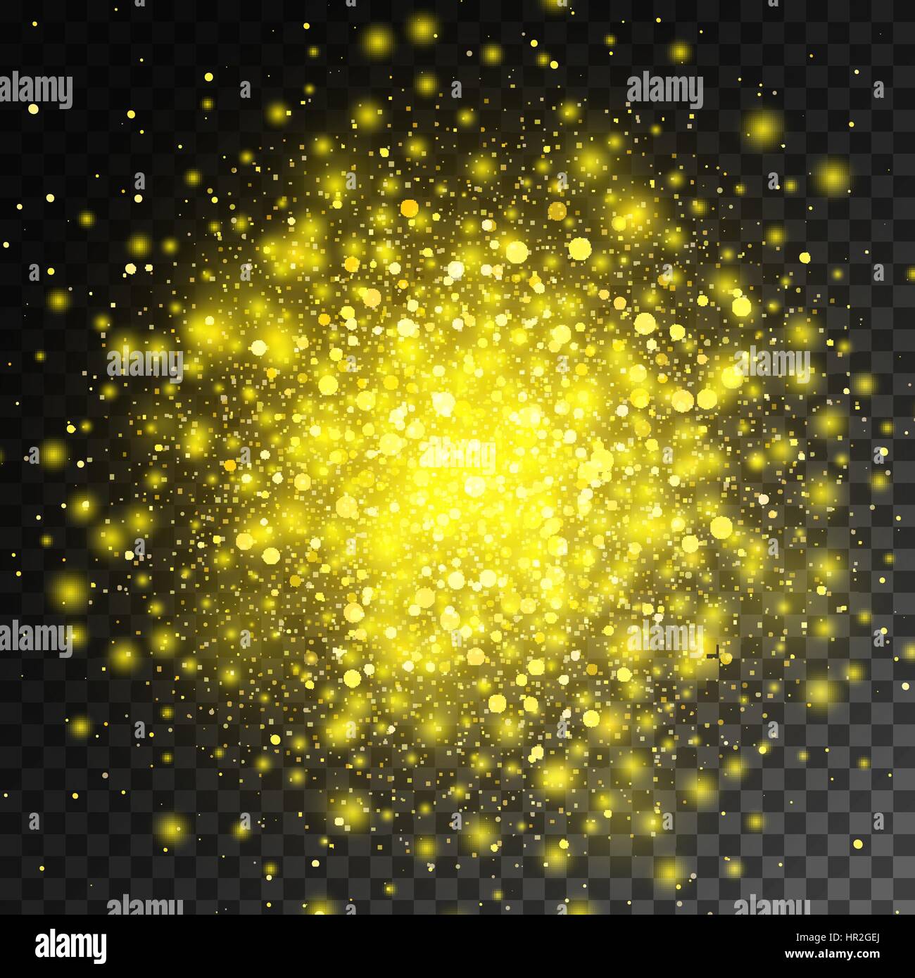 Vector magic gold glow light effect isolated on transparent background. Christmas golden design ...