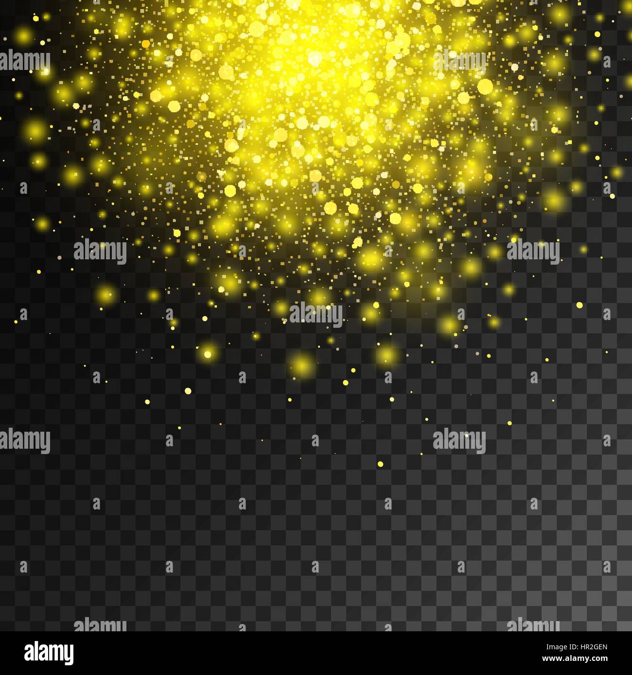 Vector magic gold glow light effect isolated on transparent background ...