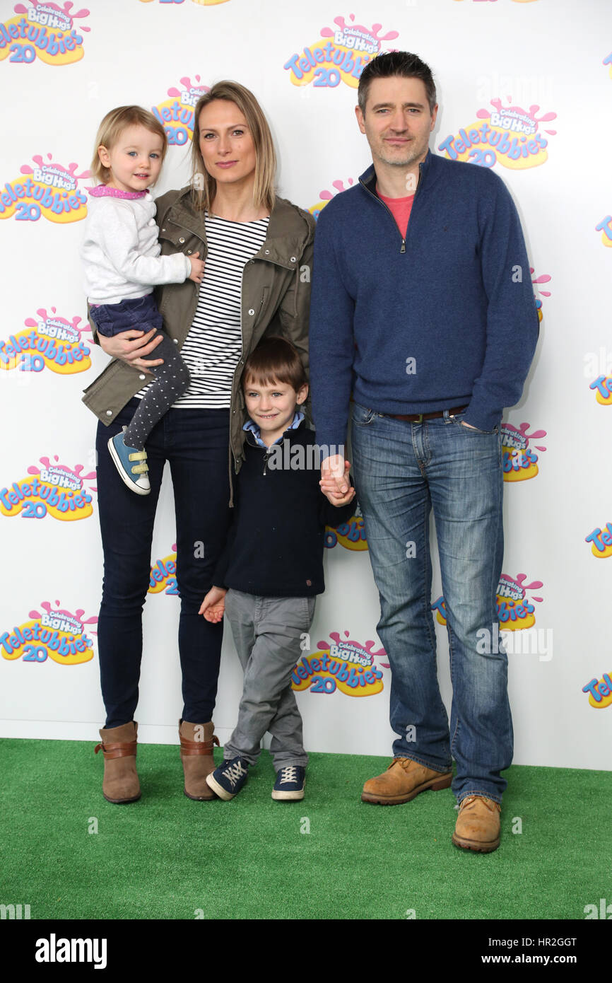Tom Chambers and his family attending the Teletubbies 20th anniversary ...