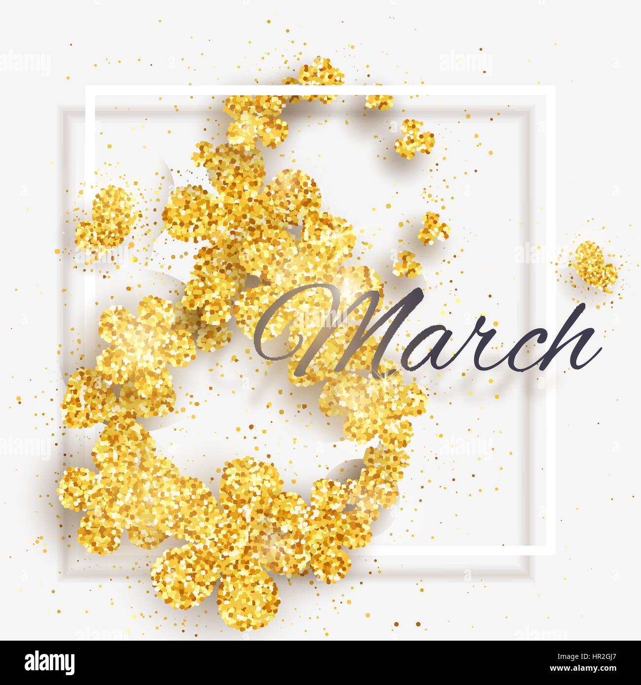 Vector 8 March Happy International Womens Day greeting card with figure ...